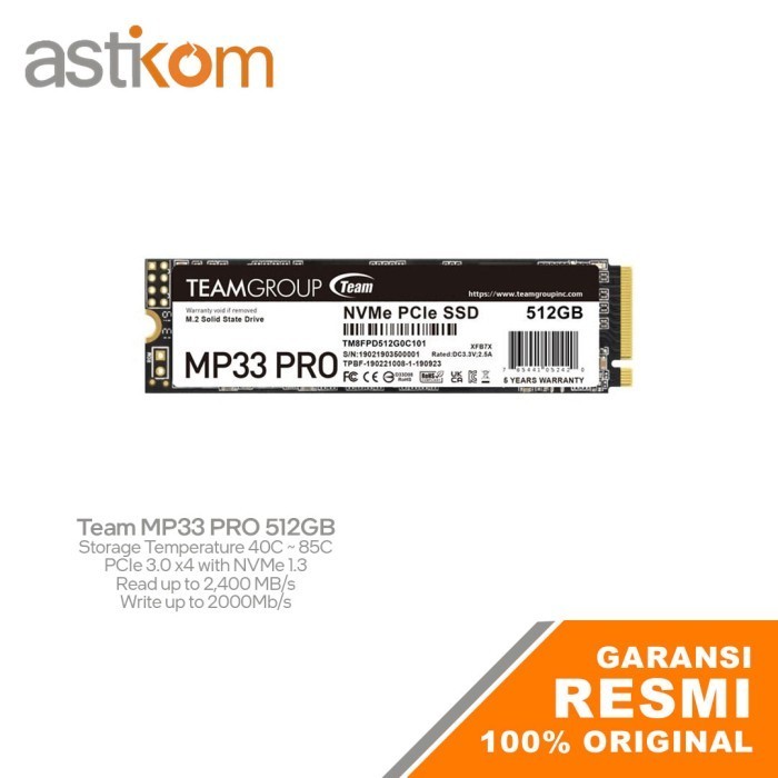 Jual SSD Team MP33 PRO 512GB M.2 NVMe 2280 PCIe Gen3x4 | Shopee Indonesia