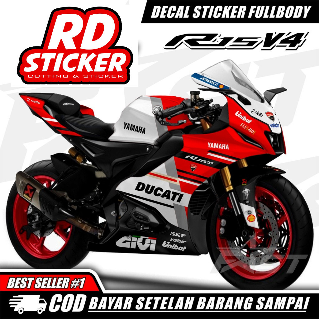 Jual SETIKER Decal R15 V4 Sticker Decal R15 V4 Full Body motif DUCATI ...