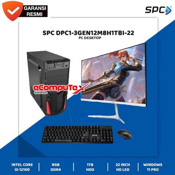 Jual PC Desktop SPC DPC1-3GEN12M8H1TBI-22 - i3-12100 8GB 1TB - TKDN ...