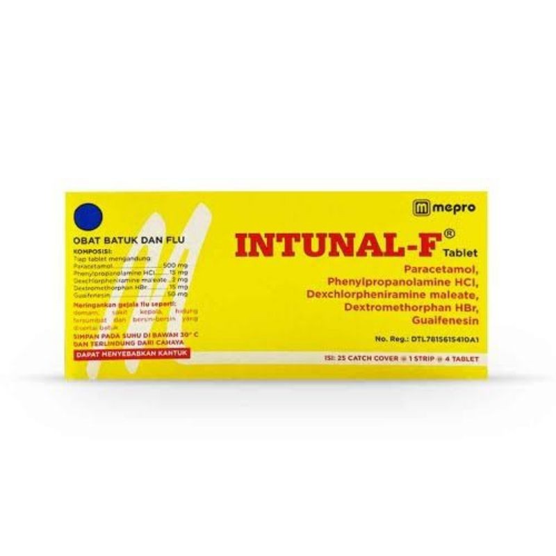 Jual Intunal-F / 100 tablet -- Obat Batuk Pilek Panas pereda Flu Demam ...