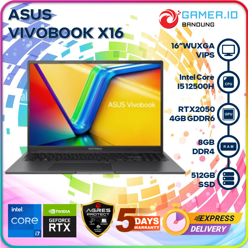 Jual ASUS VIVOBOOK 16X I5 12500H RTX2050 8GB 512GB 16" WUXGA VIPS | Shopee Indonesia