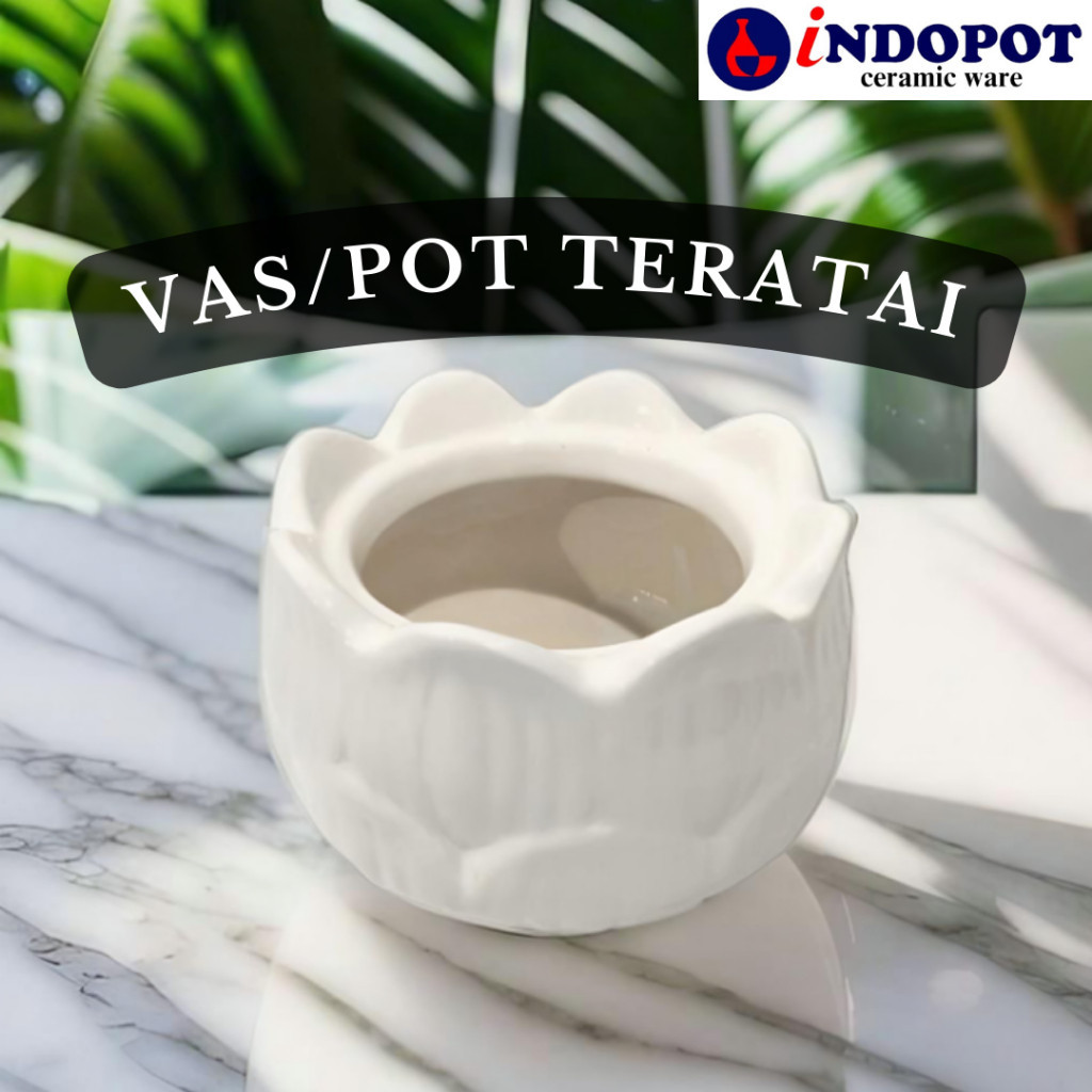 Jual Vas Pot Bunga Keramik Model Teratai untuk tanaman Hias / Hidup ...