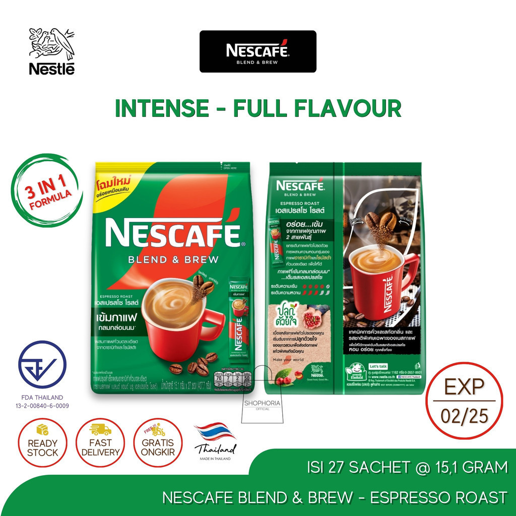 Jual Nestle Nescafe Blend & Brew Series 3 in 1 Instant Coffee Espresso ...