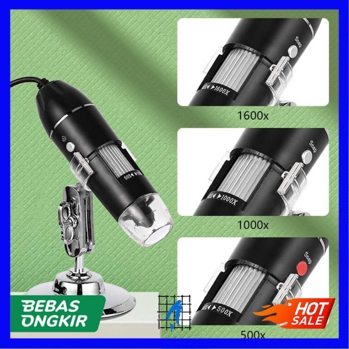 Jual Mikroskop Digital Microscope Portable 1600x Magnification LED A16 ...