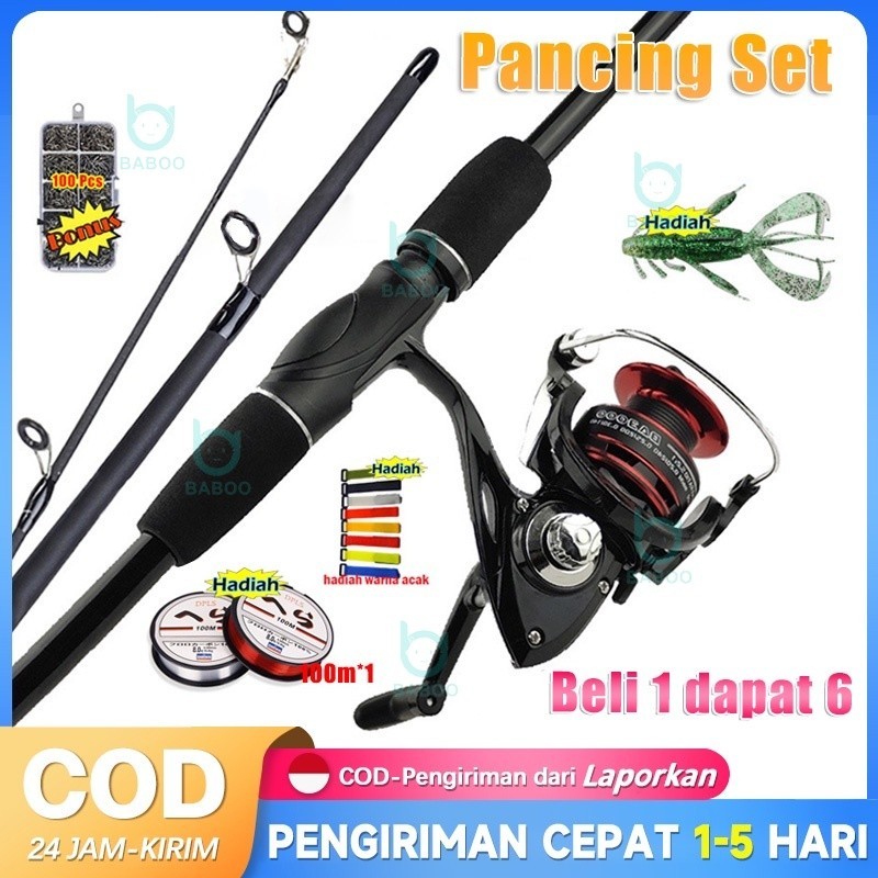 Jual Pancing Set 1.6M/1.8M / 2.1M Joran Pancing Set Dengan Bahan Serat Karbon Joran Pancing ...