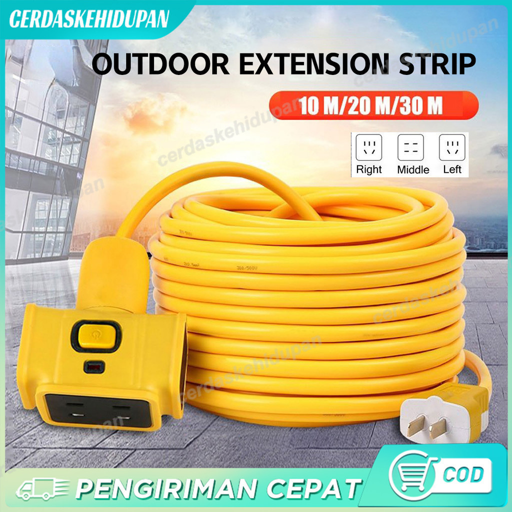 Jual 10/20/30 mtr Kabel Ekstensi Extension Cable Perpanjangan Colokan ...