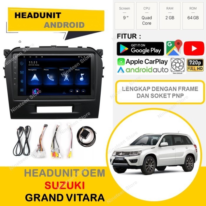 Jual Headunit Android All New Suzuki Grand Vitara 9 Inch PNP frame ...