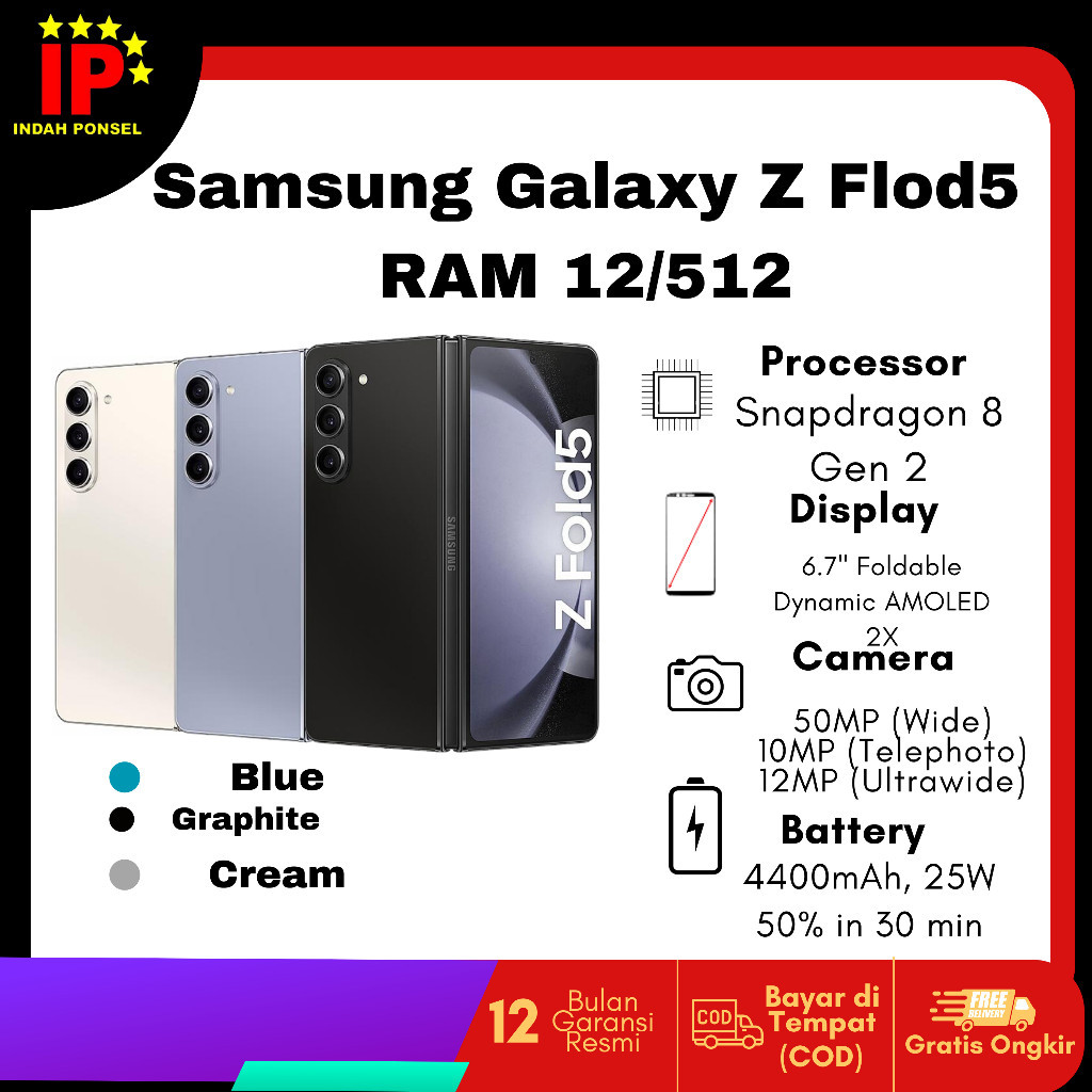 Jual SAMSUNG GALAXY Z FOLD5 5G RAM 12/512 & RAM 12/256 GARANSI RESMI ...