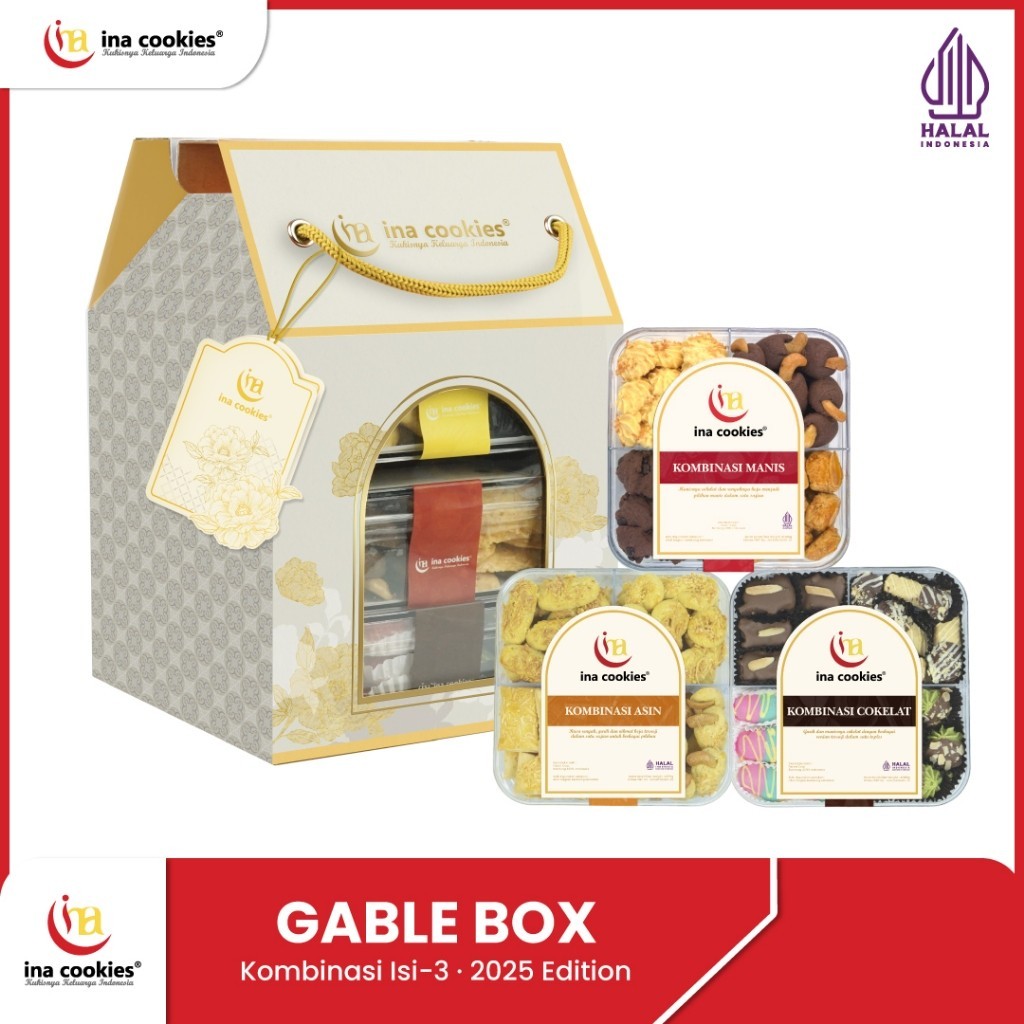 Jual Hampers Lebaran 2025 Gable Box Kombinasi isi 3 Toples Kue Kering ...