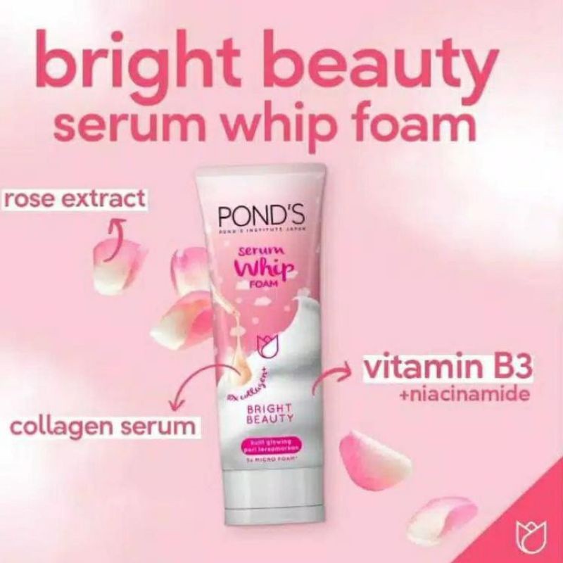 Jual Ponds Serum Whip Foam Bright Beauty Collagen 100ml | Shopee Indonesia
