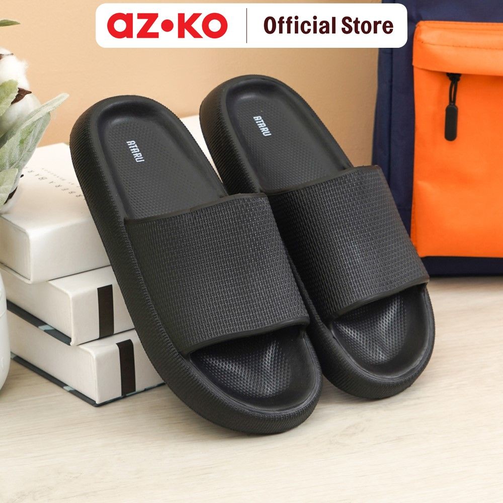 Jual AZKO Ataru Ukuran 39/40 Sandal Karet Thick Slides - Hitam Slipper ...