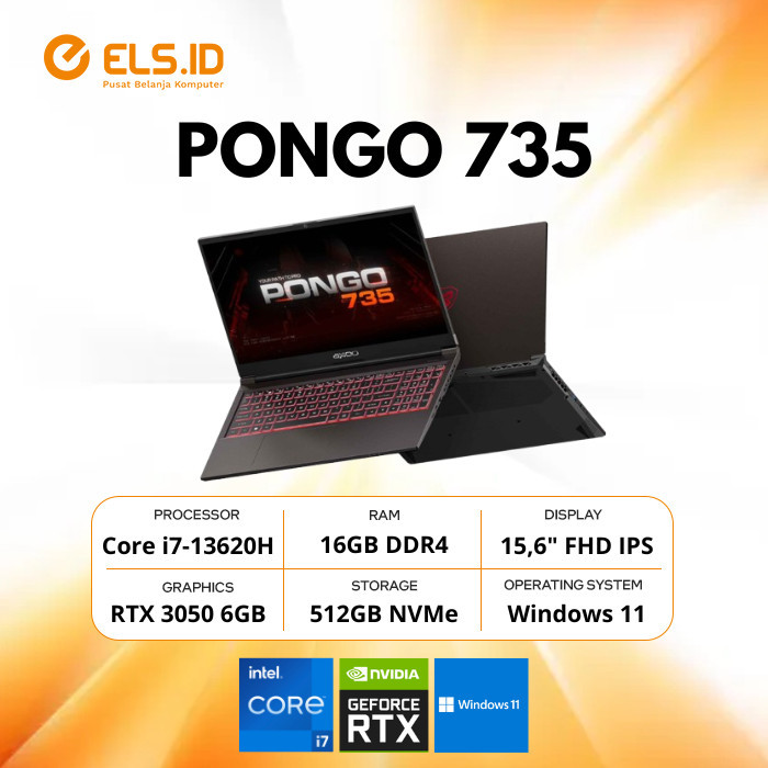 Jual Axioo Pongo 735 Intel i7-13620H 16GB SSD 512GB 15.6" FHD RTX3050 ...