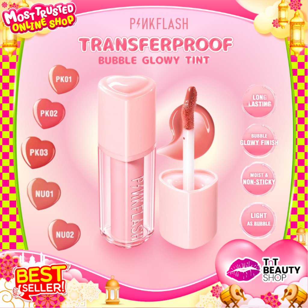 Jual PINKFLASH Transferproof Bubble Glowy Tint Lips liptint Bubble ...
