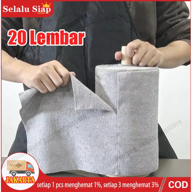 Jual 20 Lembar Kain Lap Microfiber Dapur Roll Kain Lap Minyak Tissue ...