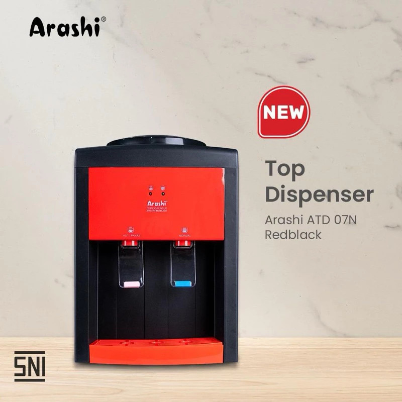 Jual Arashi Top Dispenser ATD 07N RedBlack/ Normal & Hot / Galon Atas ...