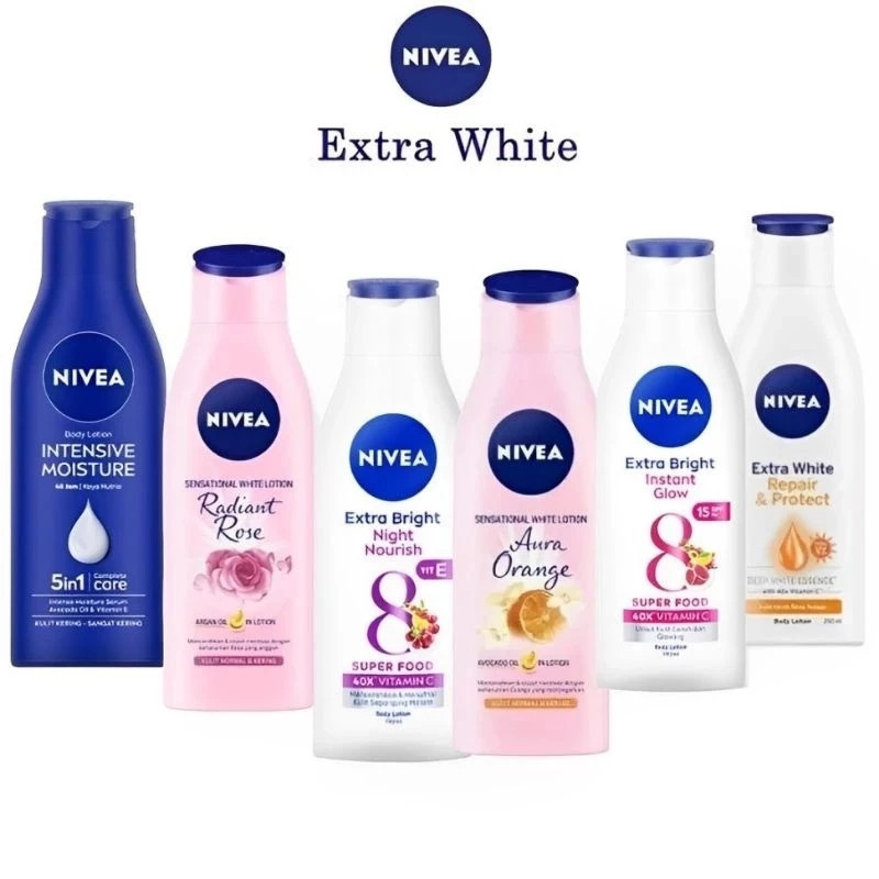 Jual NIVEA Body Lotion Extra White 190ML Instan Glow Extra Bright Night Nourish firm 190 ml ...