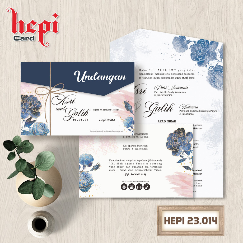 Jual Hepi 23.014 Cetak Undangan Pernikahan Aesthetic atau Undangan ...
