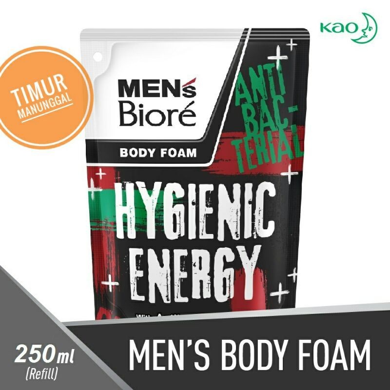 Jual Men's Biore Body Foam Hygienic Energy Refill 250 ml | Shopee Indonesia