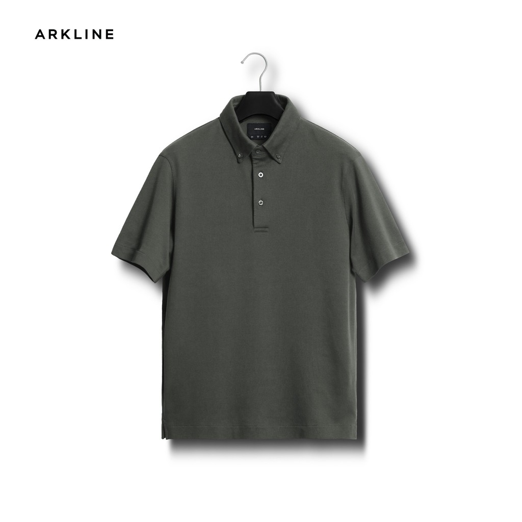 Jual Arkline Humane Button Down Collar Polo Shirt Sage Green | Shopee ...