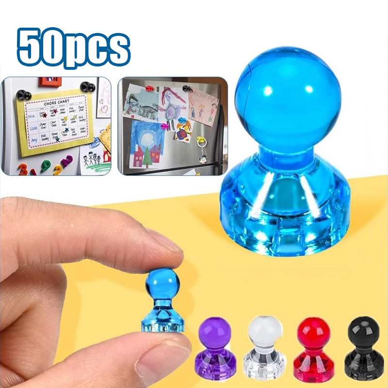 Jual 50pcs Pin Magnet Papan Tulis Pin Note Magnetic Whiteboard Kulkas ...