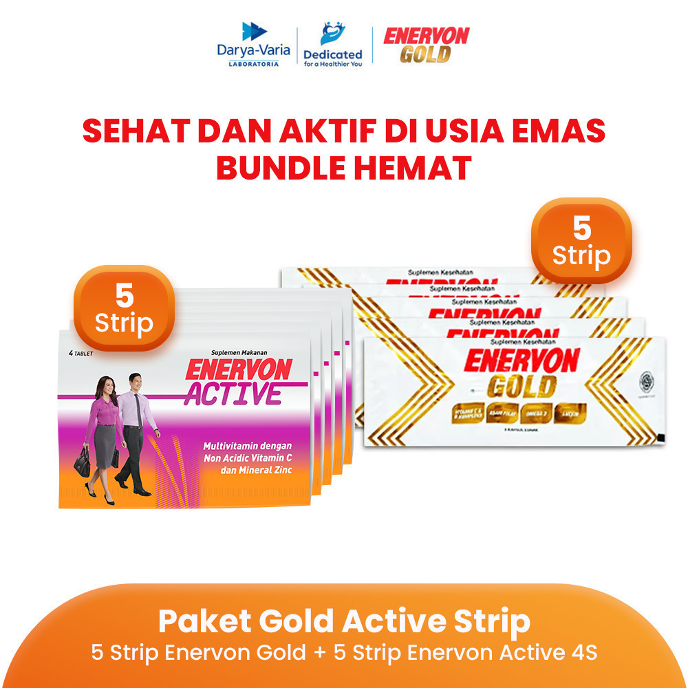 Jual Paket Gold Active Strip (5 Strip Enervon Active + 5 Strip Enervon ...
