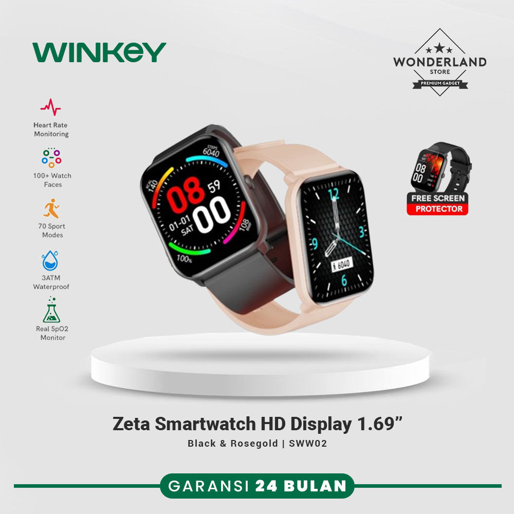 Jual Winkey Zeta Smartwatch HD Display Long Battery Life 60+ Sport ...