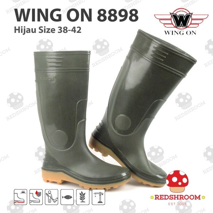 Jual JUAL Sepatu Boot Tinggi Wing On 8898 Hijau Sepatu Perkebunan - 41 ...