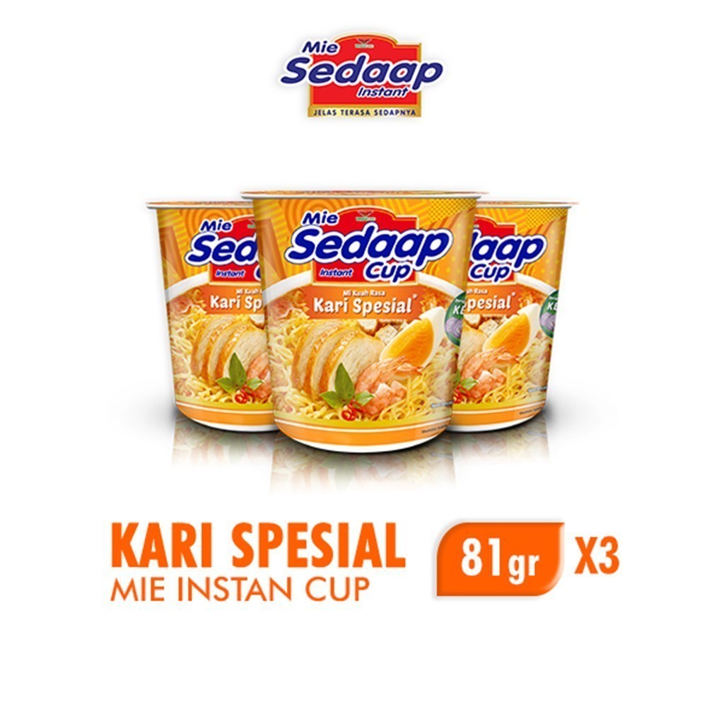 Jual Sedaap Mie Instan Cup Kari Spesial 81 gr x3 | Shopee Indonesia