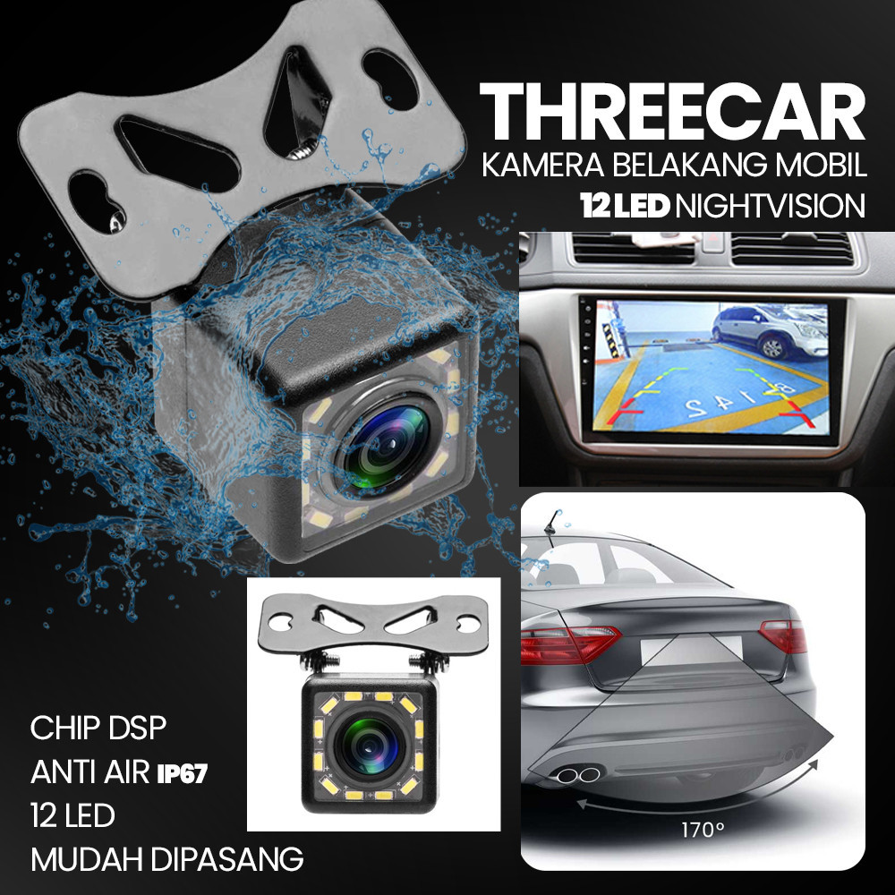 Jual Kamera Belakang Mobil Monitor Mundur Parkir Otomatis Rearview 12 LED | Shopee Indonesia