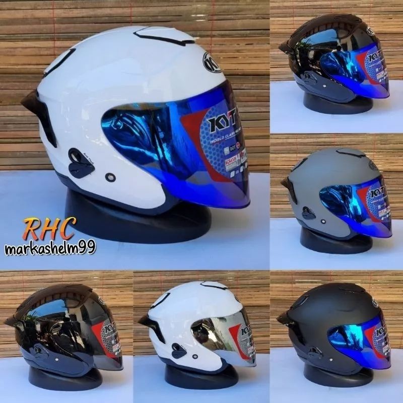 Jual PR0M0 SEL Helm Kyt Kyoto Paket ganteng Warna Putih hitam doff kyt ...