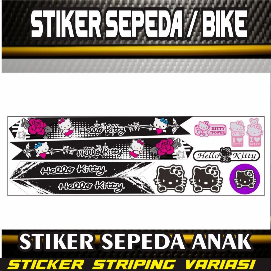 Jual STIKER SEPEDA STRIPING MOTIF KARTUN / STIKER BMX SEPEDA ANAK MOTIF ...