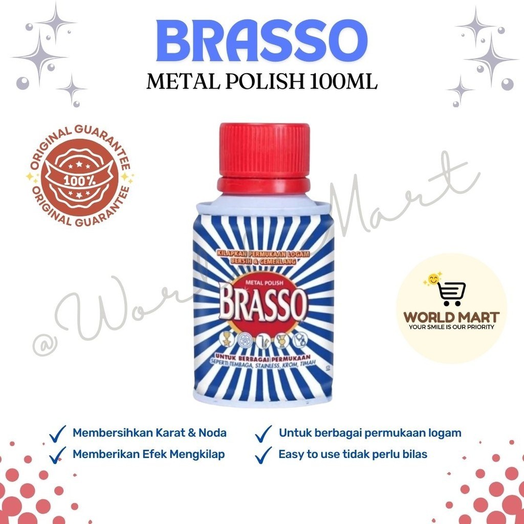 Jual BRASSO METAL POLISH 100ML / PENGKILAP LOGAM 100 ML | Shopee Indonesia