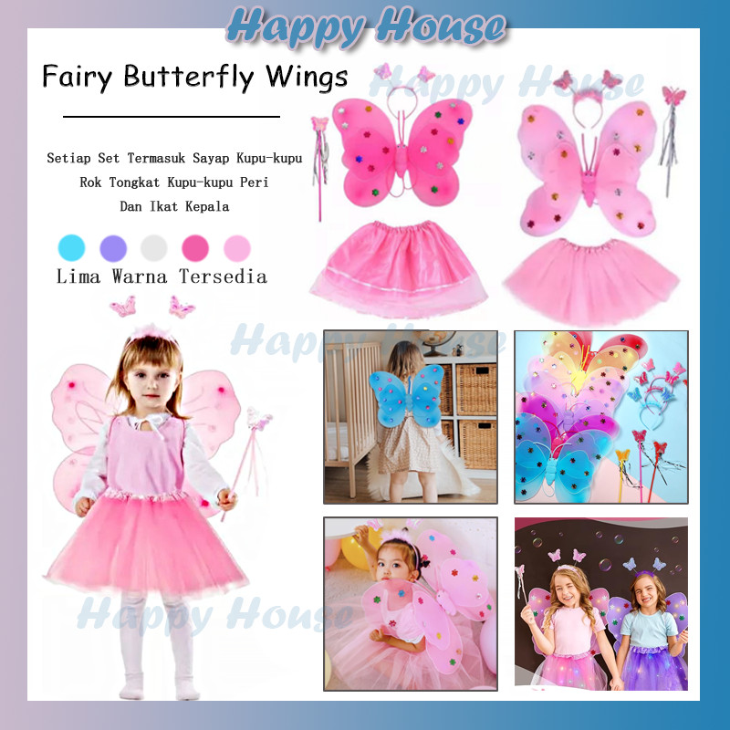 Jual Sayap Peri Set / Sayap Kupu Kupu Set Anak / Mainan Anak Harga ...