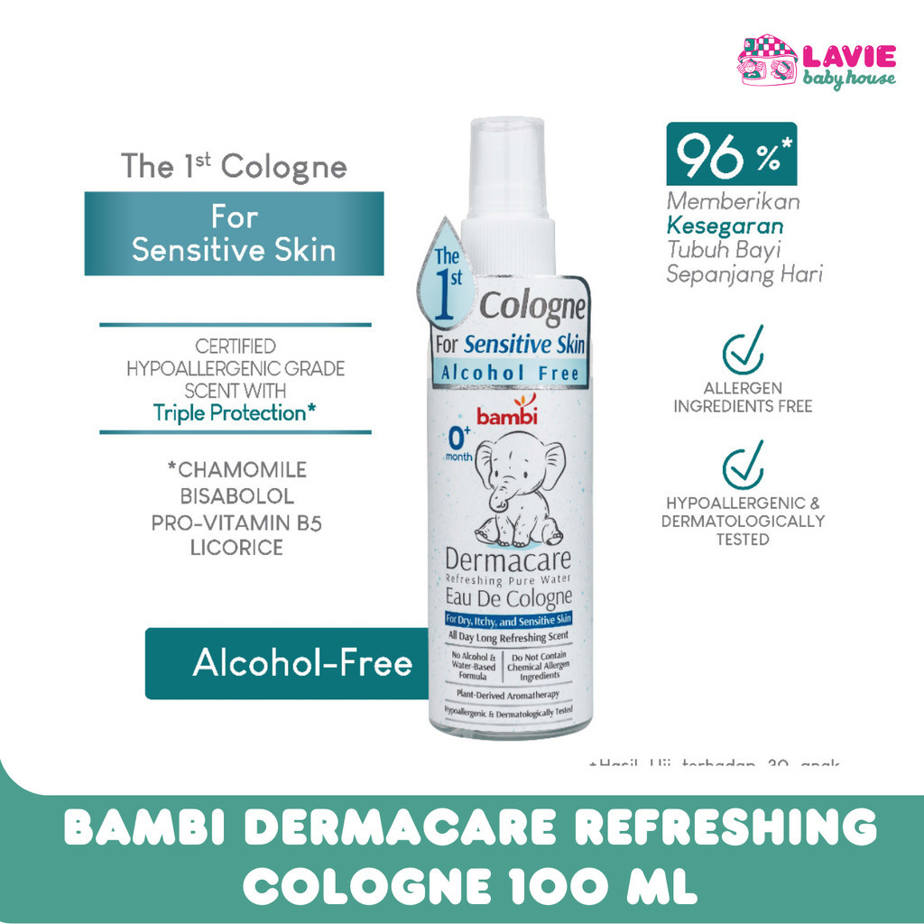 Jual Bambi Baby Dermacare Refreshing Pure Water Eau De Cologne - 100ml ...