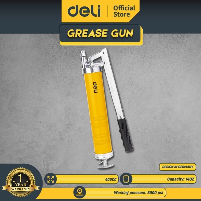 Jual Deli Pompa Gemuk / Grease Gun 400 CC 14 Oz 8000 Psi DL2602A ...