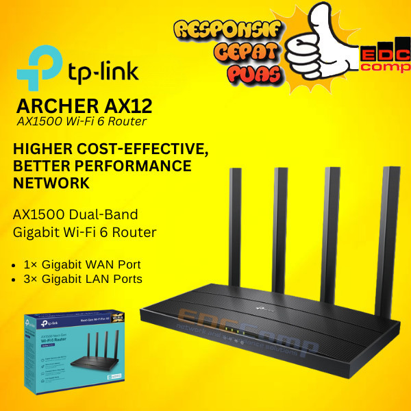 Jual TP-Link Archer AX12 | AX1500 Wi-Fi 6 Router Dual Band | Shopee ...