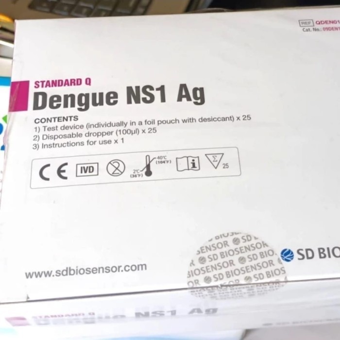 Jual Rapid Test SD Biosensor Standard Q Dengue NS1 isi 25 Pcs | Shopee ...