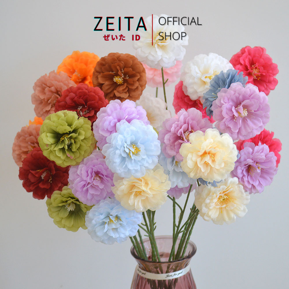 Jual Zeita - C07 SHARON 65cm Artificial Bunga Mawar 3 Cabang 3 Kuntum ...