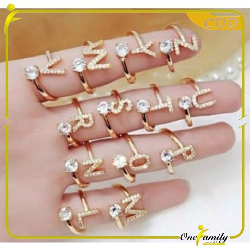 Jual (ANG) Cincin Huruf Gold/Silver Stainless Inisial Nama Cincin ...