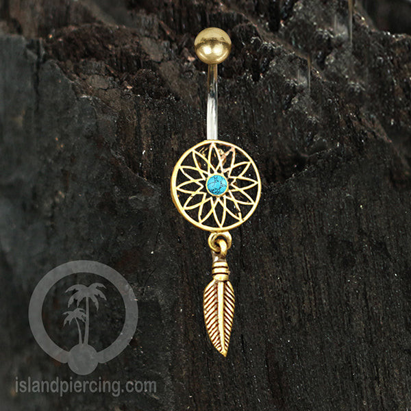 Jual Anting Pusar/Navel Bar Piercing Jewelry Dream Catcher | Shopee ...