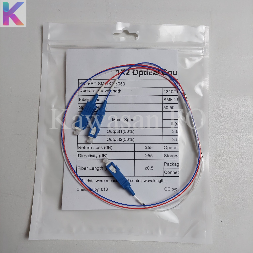Jual PLC Splitter 1:2 50:50 / Splitter Rasio 50:50 SC UPC Passive ...