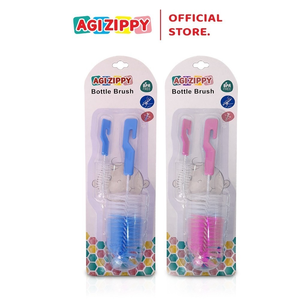 Jual AGI ZIPPY Sikat Botol Bayi 1 Set Sikat Botol & Dot Bottle Brush ...