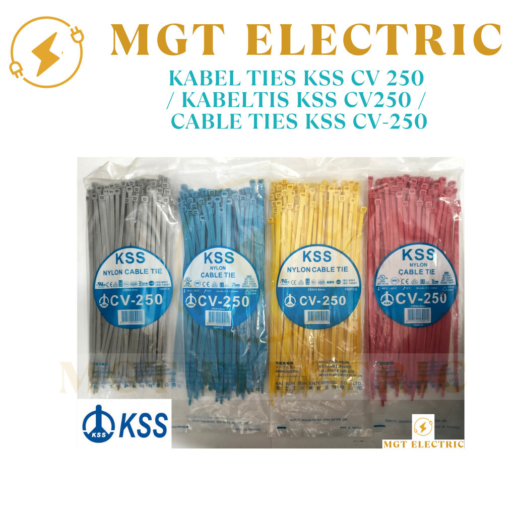 Jual Kabel Ties KSS CV 250 Warna Warni / kabeltis KSS CV250 / Cable Ties KSS CV-250 | Shopee ...