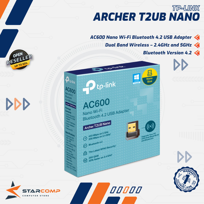Jual TP-Link Archer T2UB AC600 Nano Wi-Fi Bluetooth 4.2 USB Wireless ...