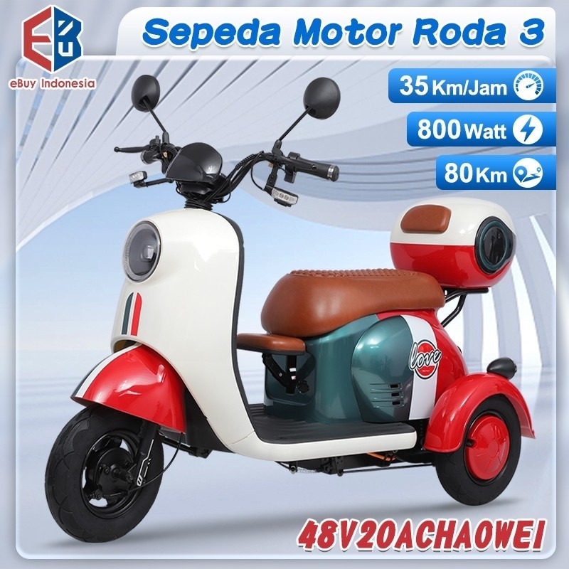 Jual Sepeda Motor Roda 3 / Sepeda Listrik 800 Watt / Sepeda roda tiga ...
