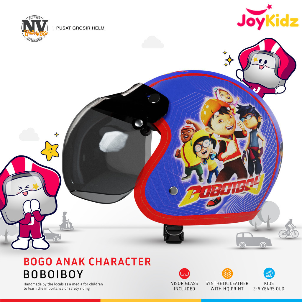 Jual HELM ANAK RETRO KIDS STANDART 2 3 4 5 6 7 TAHUN FREE KACA FULL ...
