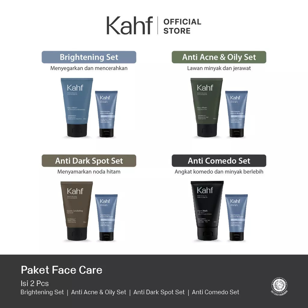 Jual KAHF FACE CARE SERIES | PAKET KAHF FACE WASH & SUNSCREEN ...