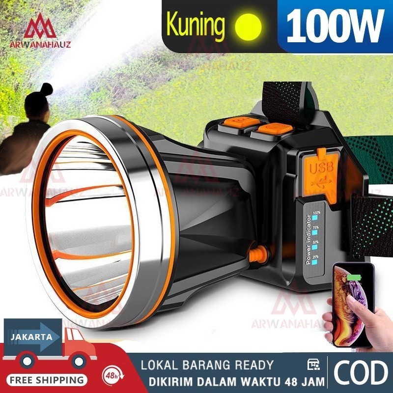 Jual Senter Kepala Super Terang Tahan Air / Lampu Senter Super Terang Cas Kepala / Senter Kepala ...