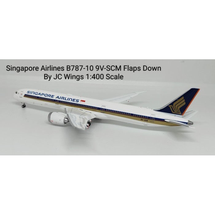 Jual DIECAST PESAWAT TERBANG Singapore Airlines B787-10 9V-SCM Flaps ...