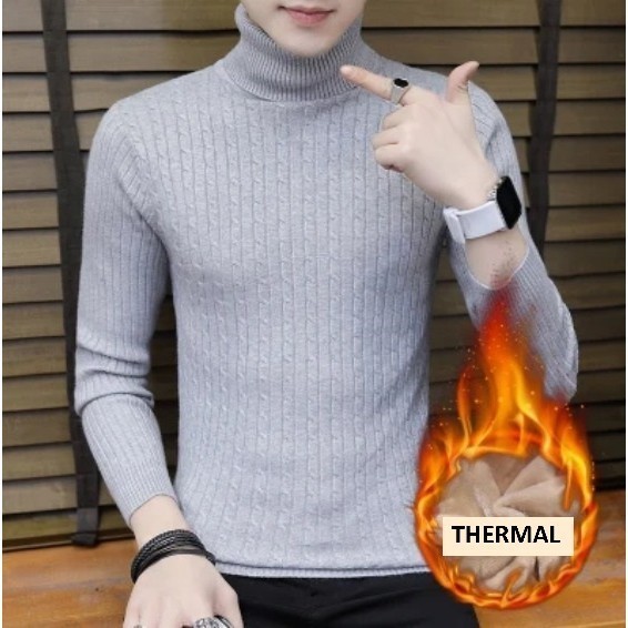 Jual READY INDONESIA NATHAN MAN THERMAL WINTER TURTLENECK KNIT TOP ...